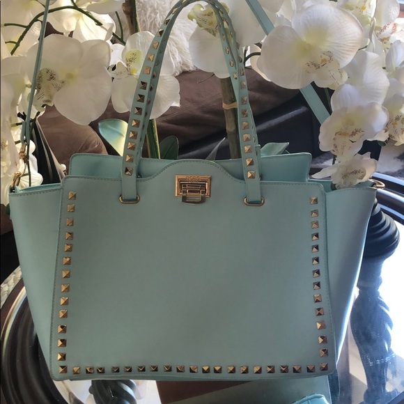 BCBG Paris | Bags | Light Blue Shoulder Bag Tole Wgold Baby Blue | Poshmark